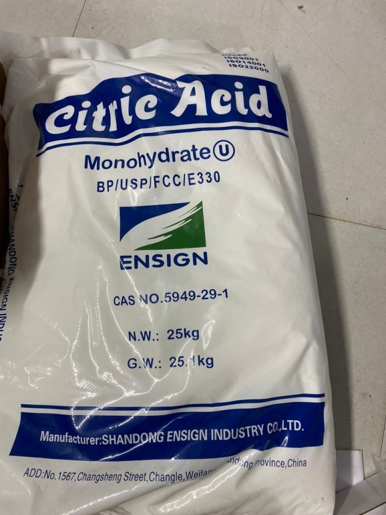 Acid Citric – Axit Chanh – C6H8O7.H2O 99,5%, Trung Quốc, 25kg/bao, TTCA ...